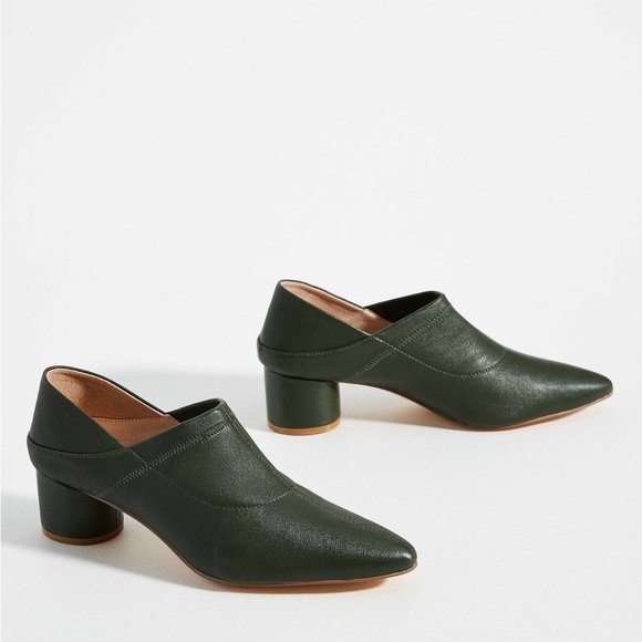 INTENTIONALLY BLANK | Shoes | Intentionally Blank Olive Leather Heel ...